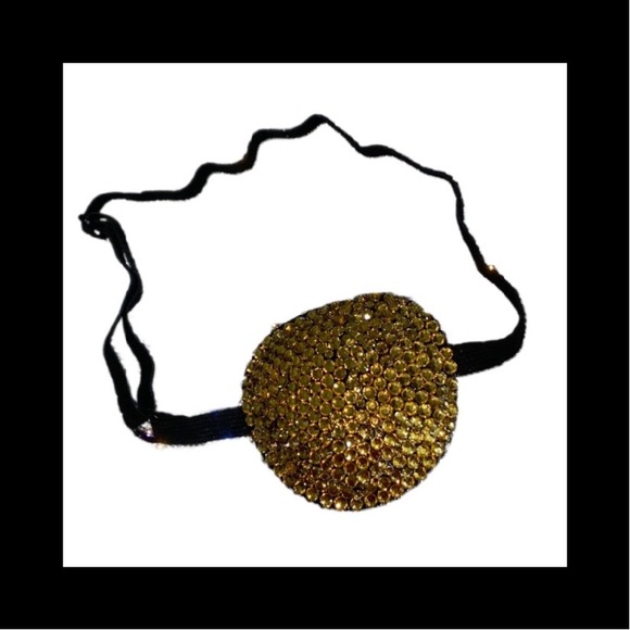 Glam Patch | Accessories | Gold Crystal Padded Custom Eye Patch ...